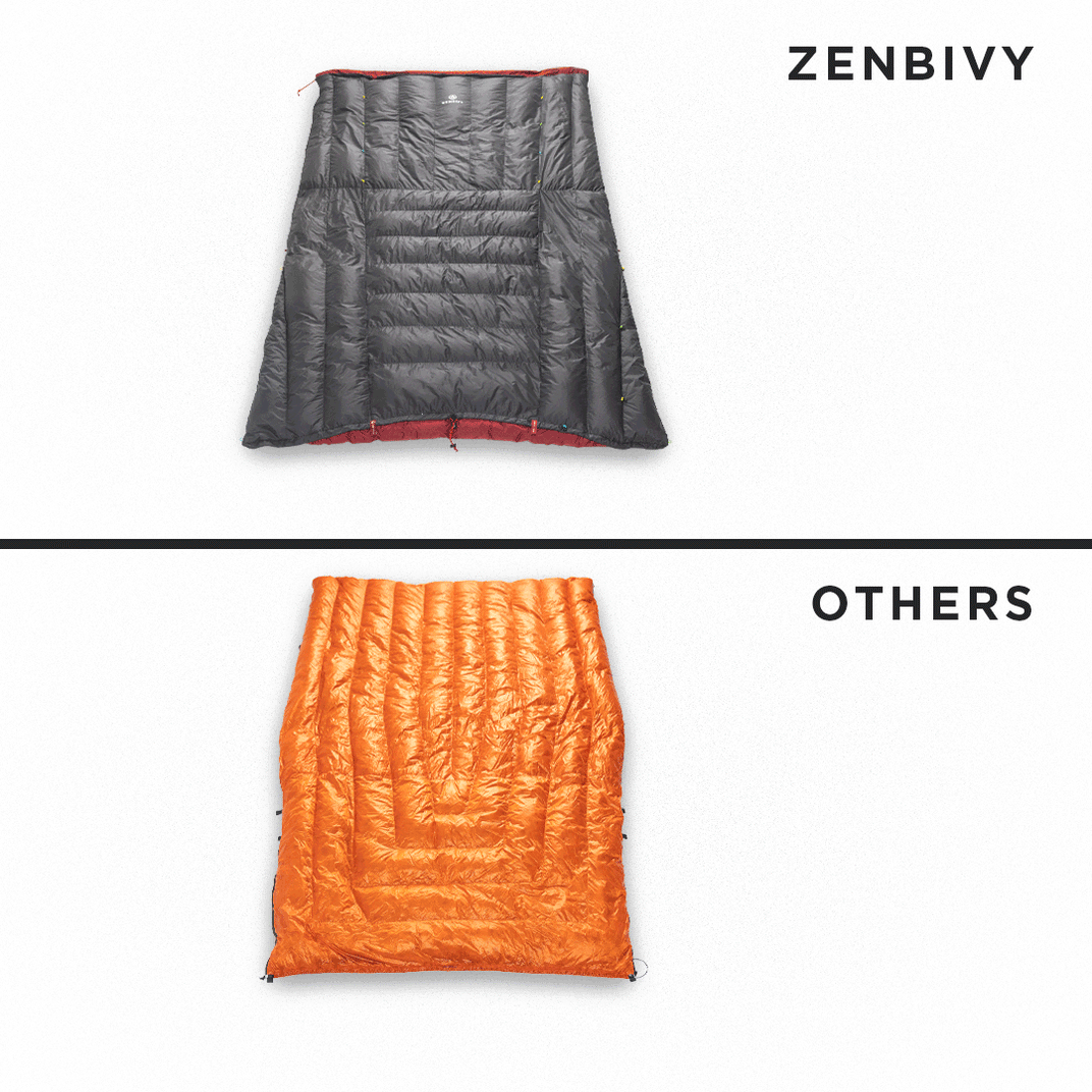 The Better Sleeping Bag. The Zenbivy is as warm & light as a mummy ba