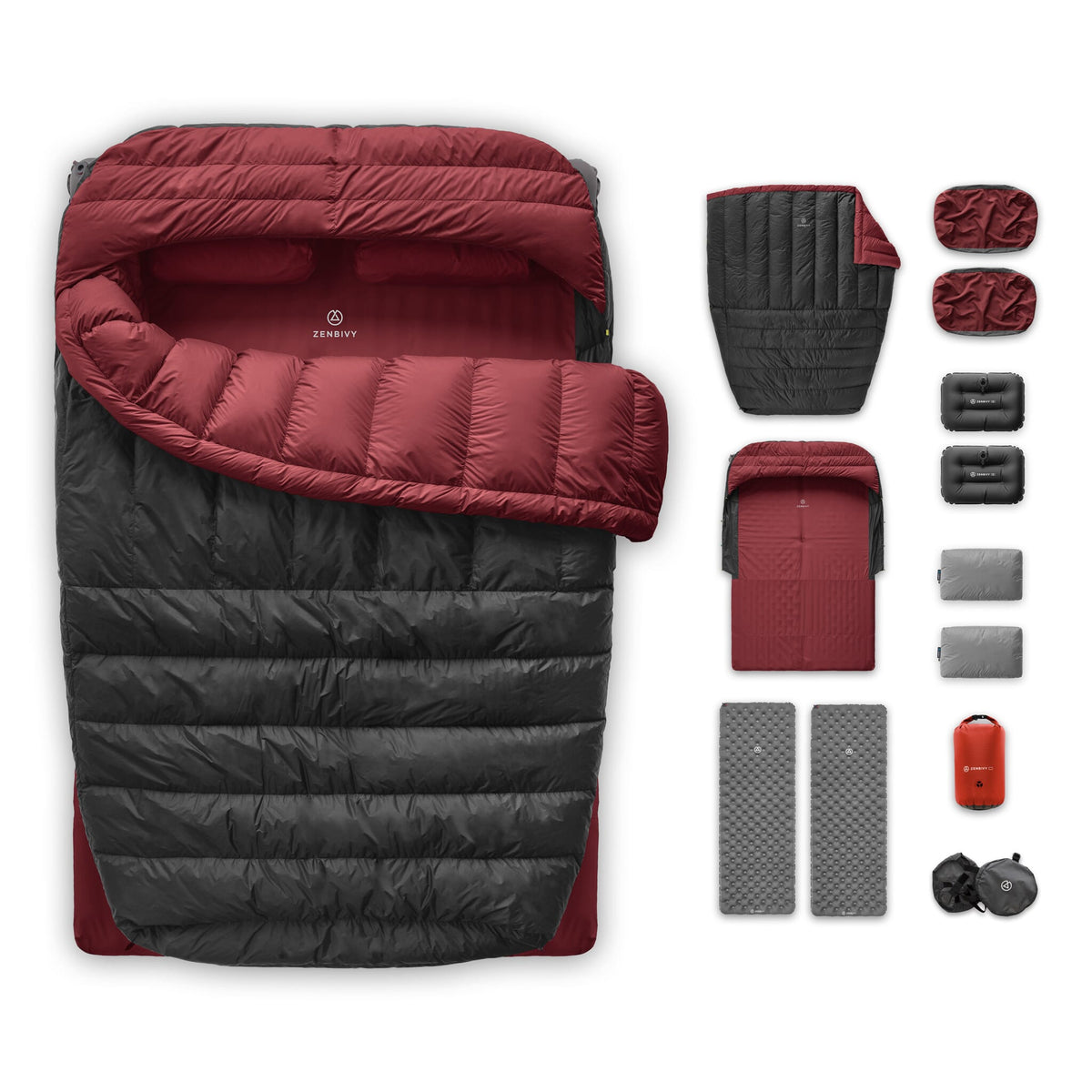 Double Backpacking Sleep System for Couples | Zenbivy Light Bed