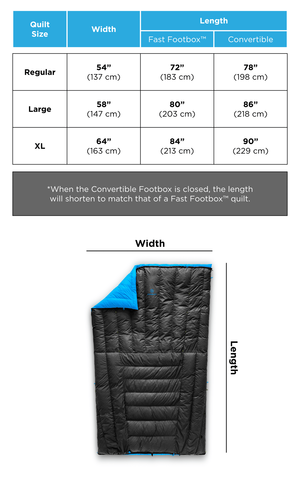 Size Guide | Zenbivy Backcountry Quilts, Beds, Sheets and Mattresses